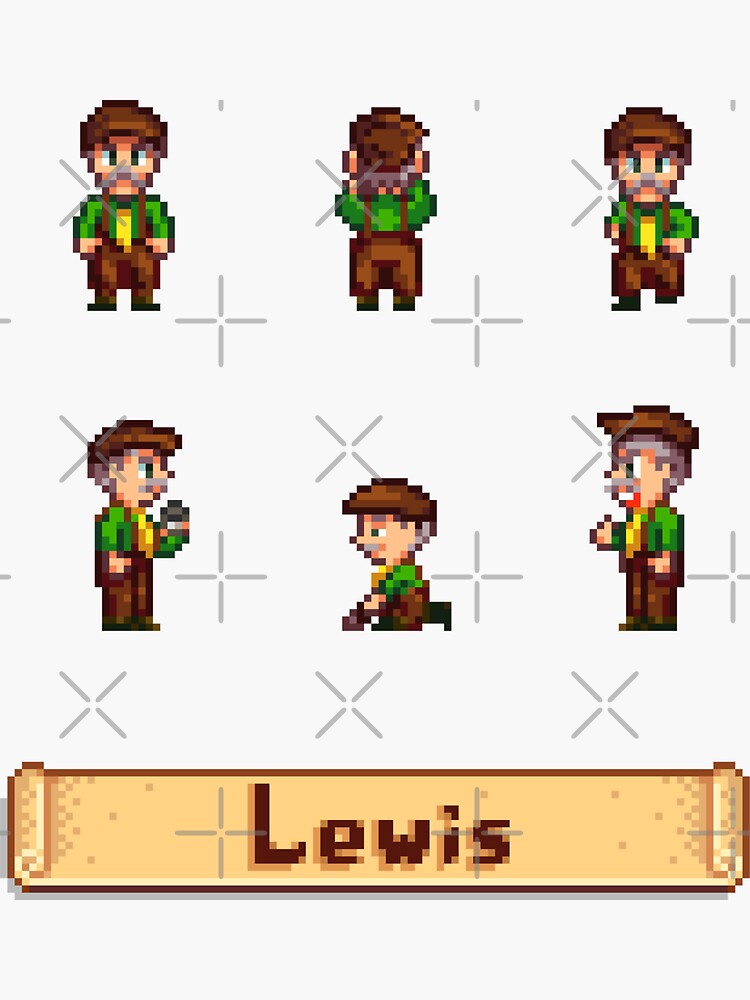 "Stardew Valley Sprites - Lewis" Sticker for Sale by kathdvd | Redbubble