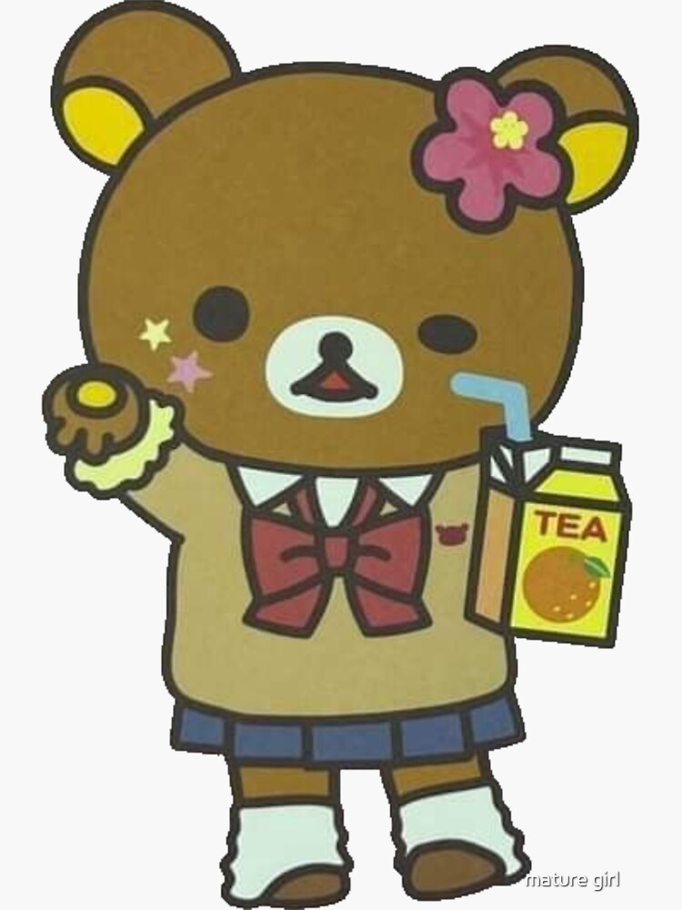 "brown gyaru bear" Sticker for Sale by andrea-miller | Redbubble