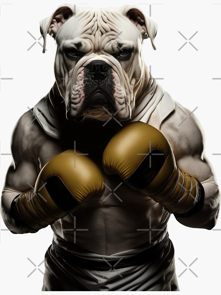 "Cool Bulldog Boxing - Boxer Bulldog Fighter Wearing Boxing Gloves ...