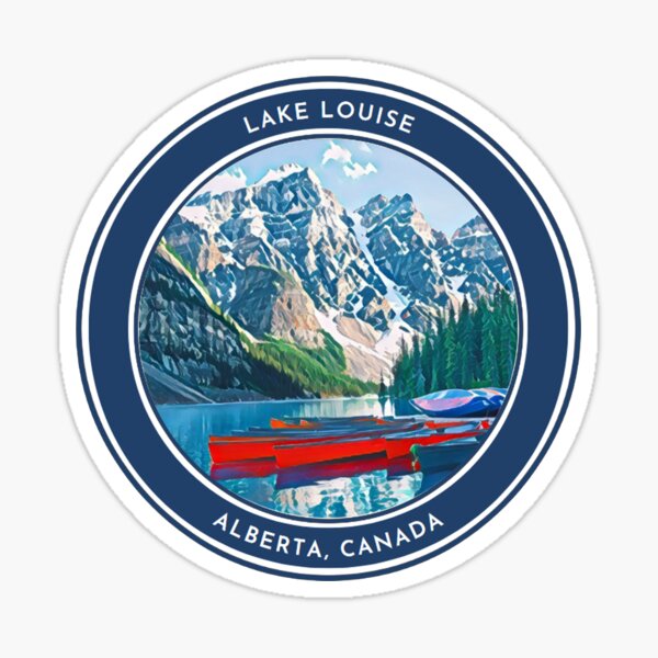 "Lake Louise Canoes" Sticker for Sale by zsonn | Redbubble
