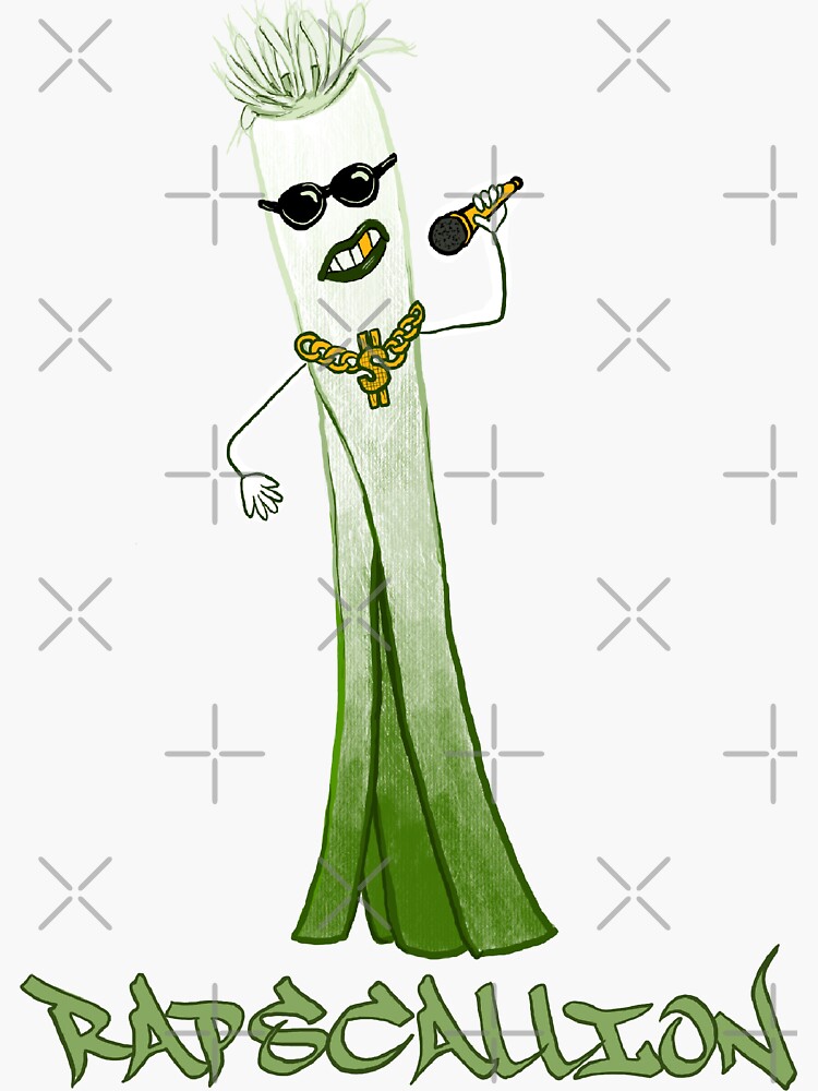 "Rapper + scallion = Rapscallion" Sticker for Sale by EM Rodero | Redbubble