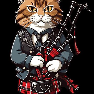 "Bagpiper cat. Traditional Scottish musician." Sticker for Sale by ...