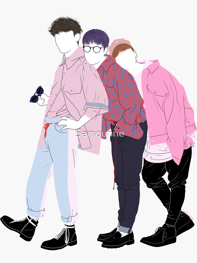 "Boys in Pink" Sticker for Sale by Samounne | Redbubble