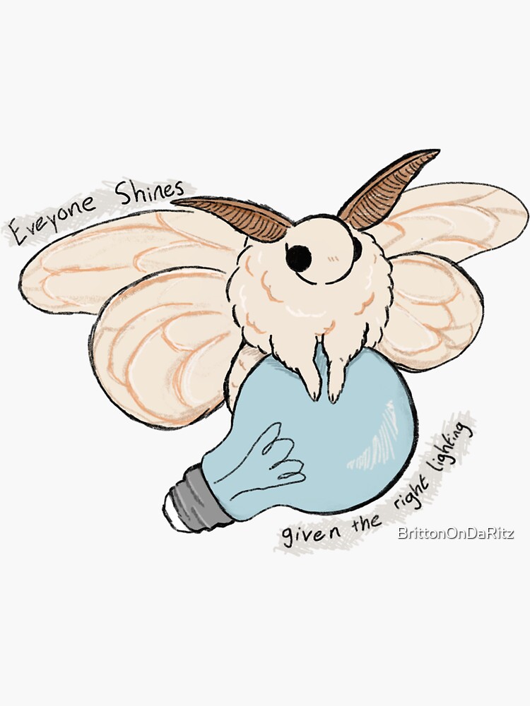 "Silly Little Moth " Sticker for Sale by BrittonOnDaRitz | Redbubble