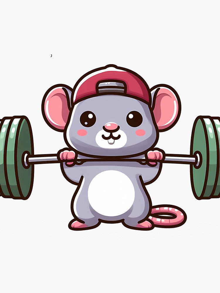 "Cute Gym Rat Lifting Barbell" Sticker for Sale by ArsiStrenght | Redbubble