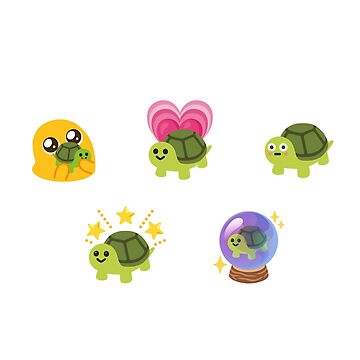 "Turtle Emoji Meme Pack of 5" Sticker for Sale by Culture-Corner ...