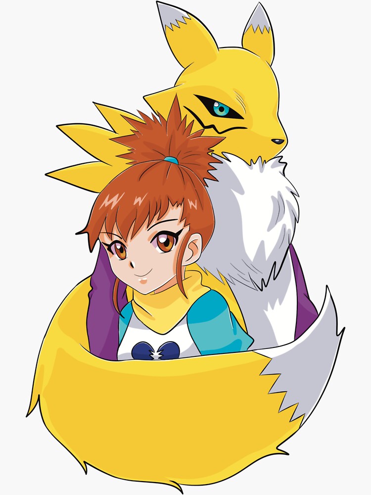 "Digimon design rika reenamon" Sticker by Nihiruart | Redbubble