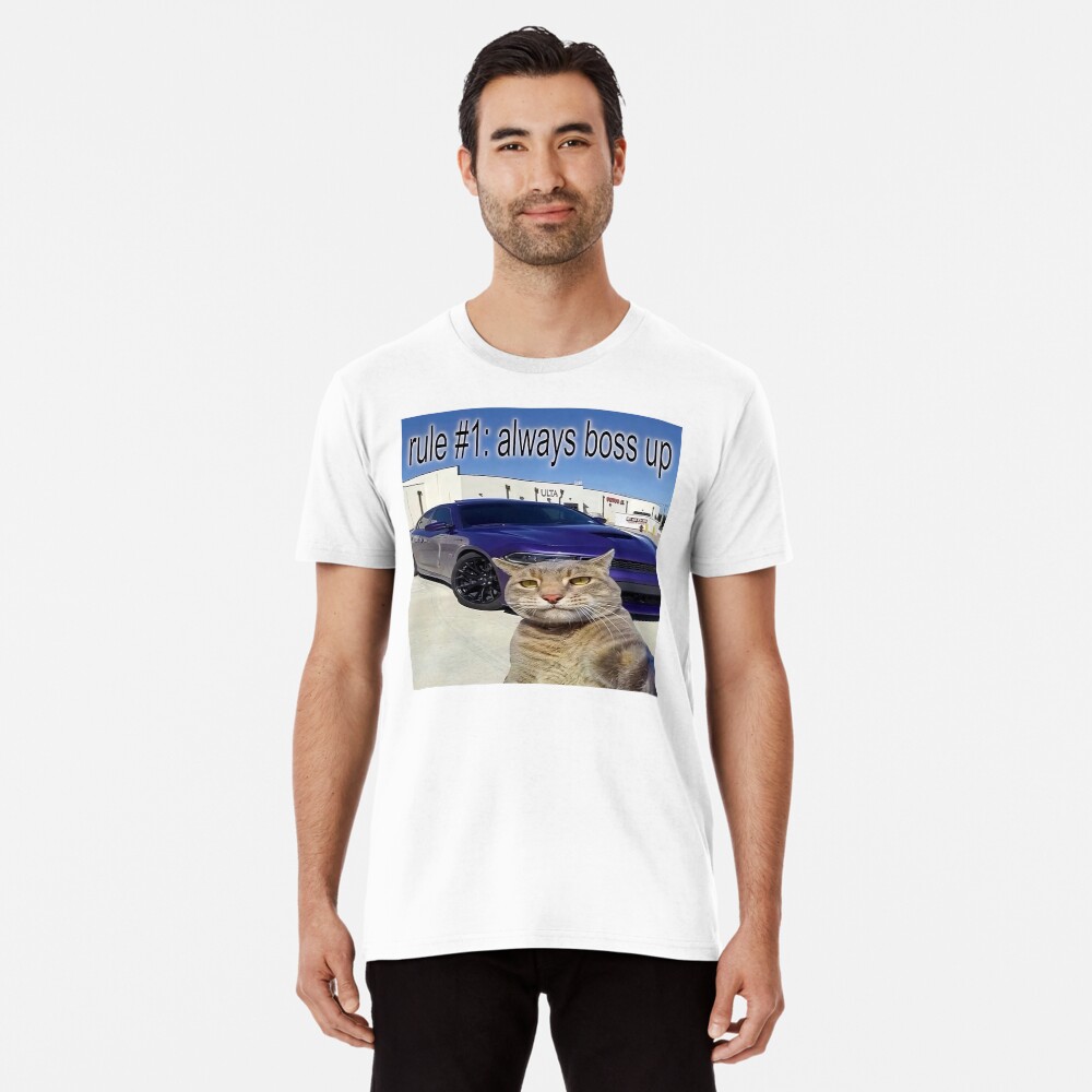 "Rule #1 Always Boss Up Selfie Cat Meme" Sticker for Sale by ...