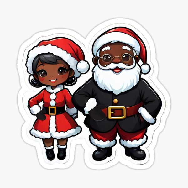 "Chocolate Christmas Santa & Mrs. Claus Merry Christmas " Sticker for ...