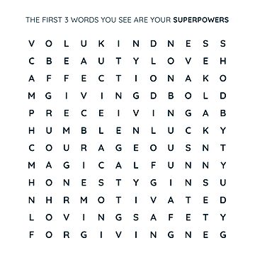 "Word Search - First 3 Words Are Your Superpower! A Spiritual, Embodied ...