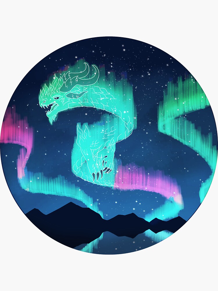 "Aurora Borealis / Northern Lights Dragon" Sticker for Sale by ...