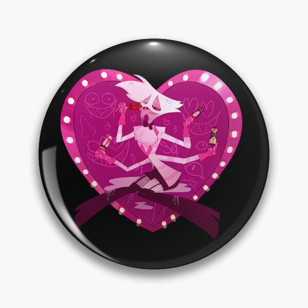 "hazbin hotel angel dust heart" Pin for Sale by Quorplix-art | Redbubble
