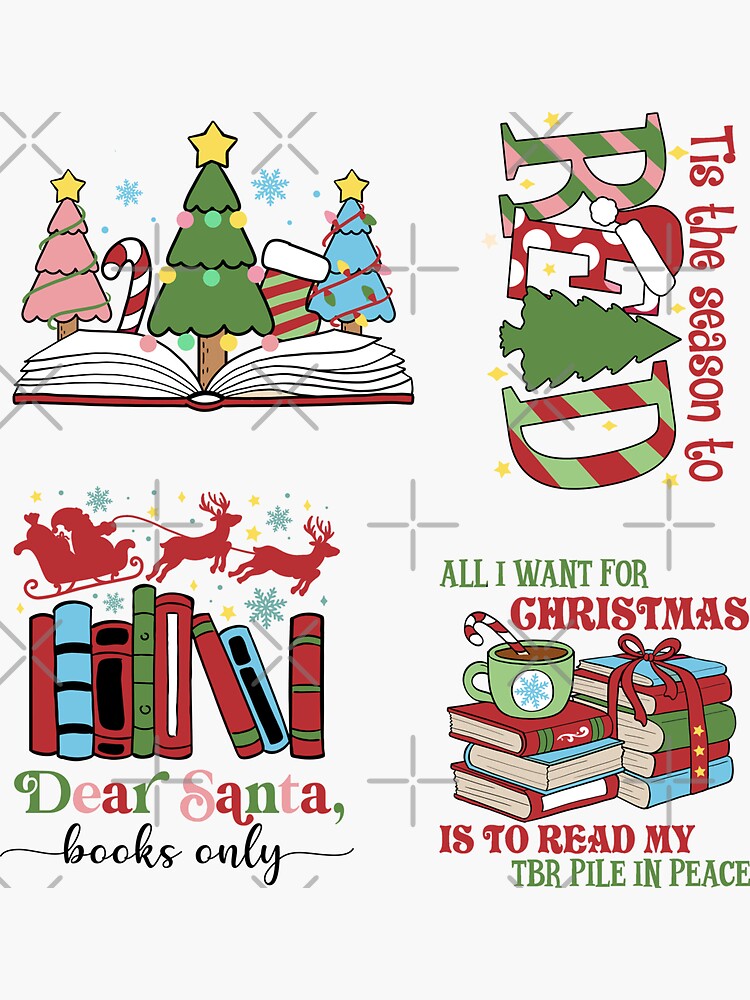 "Book Christmas Reader Pack Book Set xmas gift ideas " Sticker for Sale ...