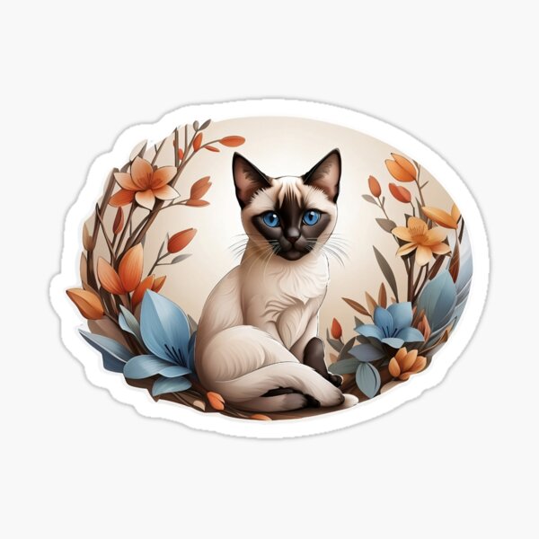 "A Stunning Siamese Cat With Mesmerizing Blue Eyes" Sticker for Sale by ...