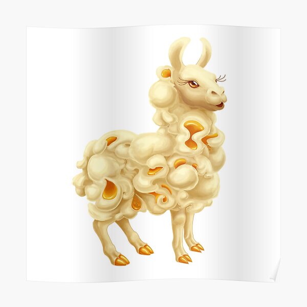 "Popcorn Llama" Poster by GingerFoxy | Redbubble