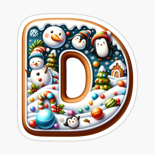 "Christmas Letter D" Sticker for Sale by pawipat | Redbubble