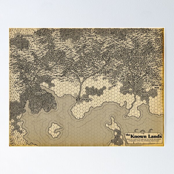 "The Known Lands - hexmap of the Labyrinth Lord setting" Poster for ...