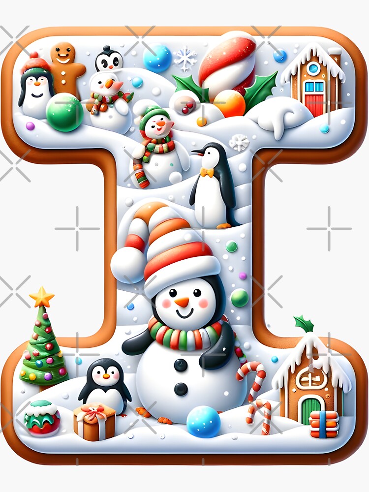 "Christmas Letter I" Sticker for Sale by pawipat | Redbubble