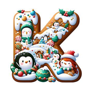 "Christmas Letter K" Sticker for Sale by pawipat | Redbubble