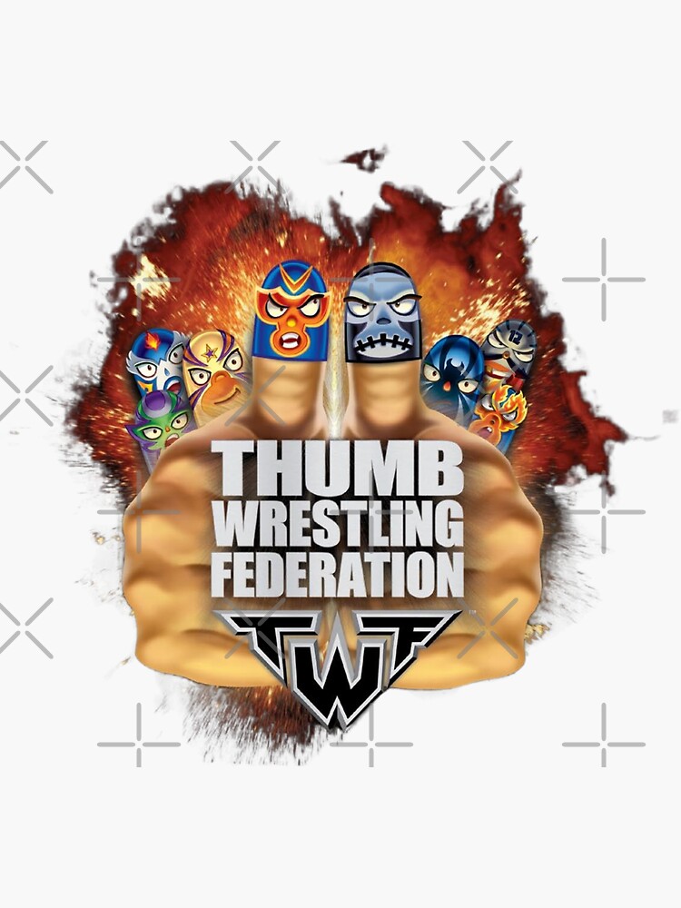"Thumb Wrestling Federation Logo" Sticker for Sale by TWF365 | Redbubble