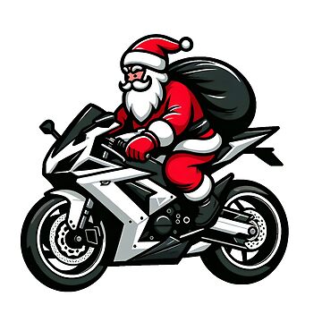 "Santa's Ride - High-Speed Holiday Spirit Motorcycle Santa Die-Cut ...