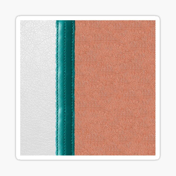 "Fabric and Leather - White, Turquoise, Salmon" Sticker for Sale by ...