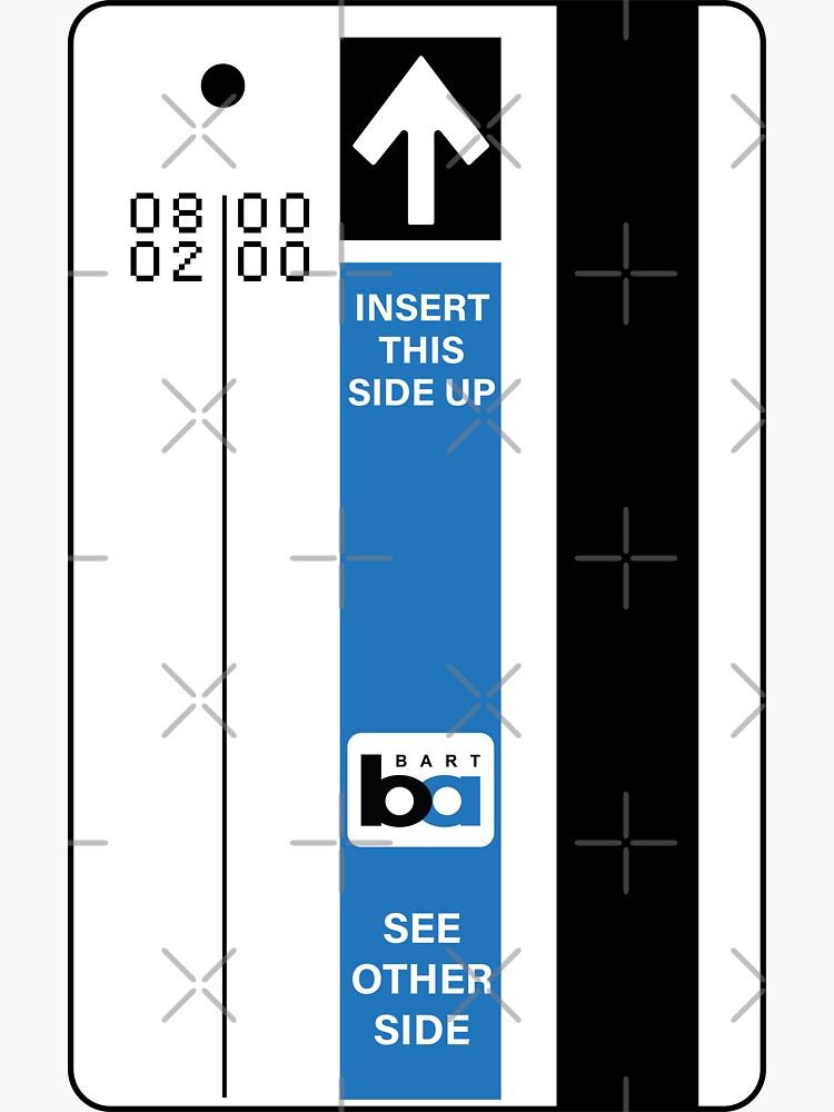 "Vintage Paper Bart Ticket (Bay Area Rapid Transit)" Sticker for Sale ...