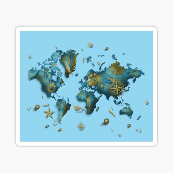 "world map" Sticker by BekimART | Redbubble