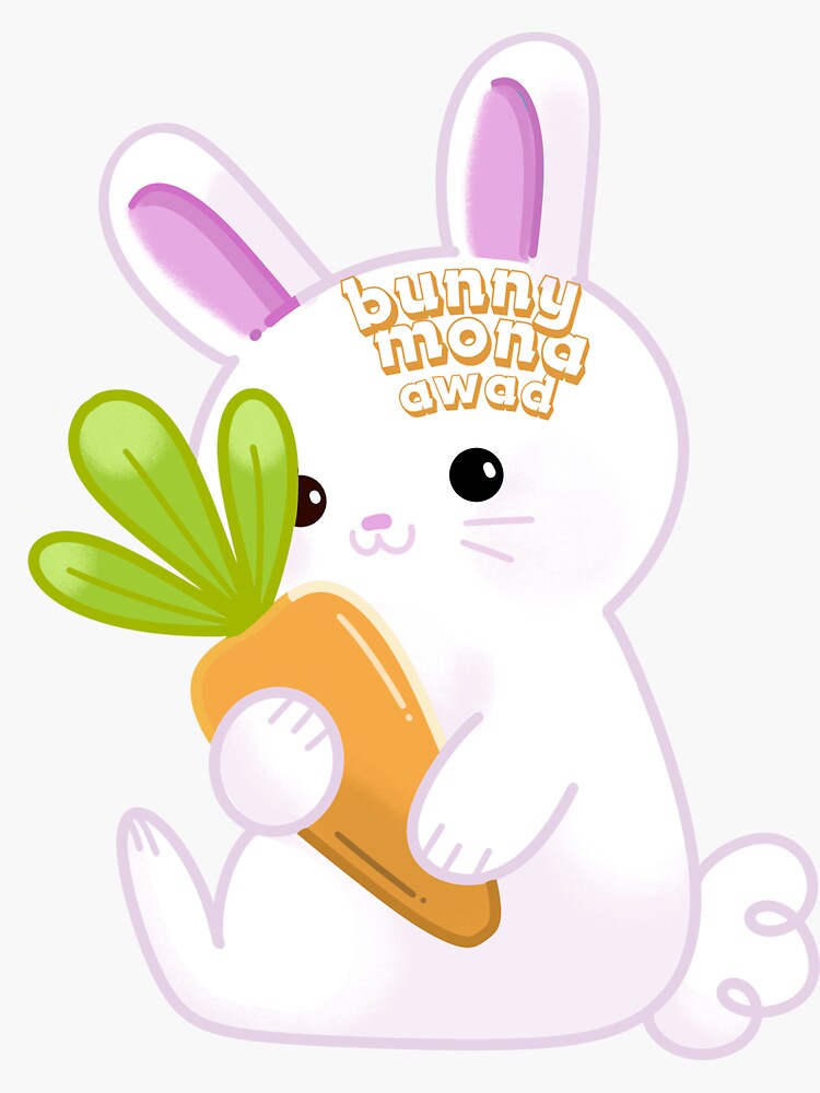 "Bunny Mona Awad Logo" Sticker by Isanoe | Redbubble