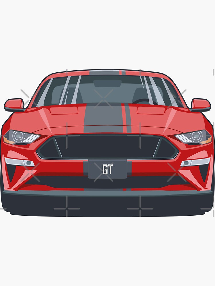 "Mustang GT - vector drawing" Sticker by yohannlp | Redbubble