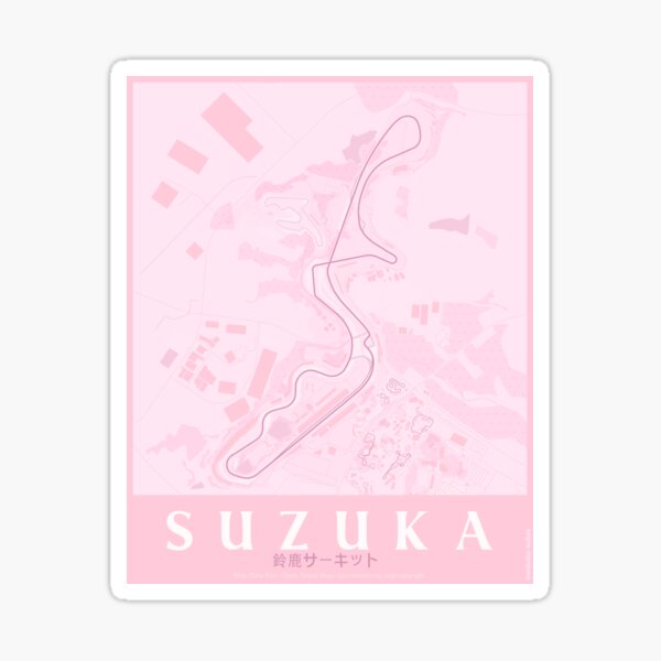 "Suzuka Circuit, Japan | Pink Pastel Track Map | Formula 1 Track Map ...
