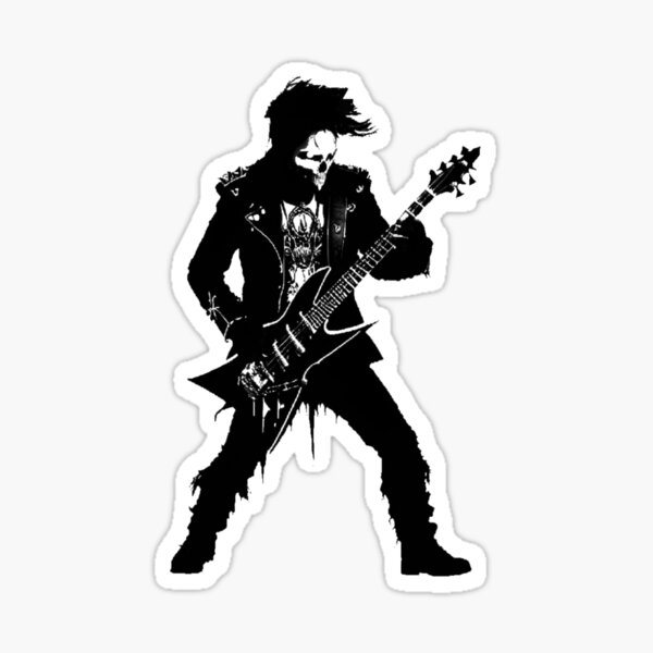"Shredding Shadows | Black Metalhead/Punk Rock Electric Guitar Figure ...