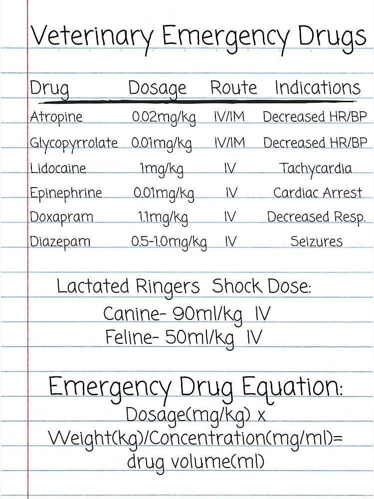 "Veterinary Emergency Drugs " Poster for Sale by Katherine Adwell ...