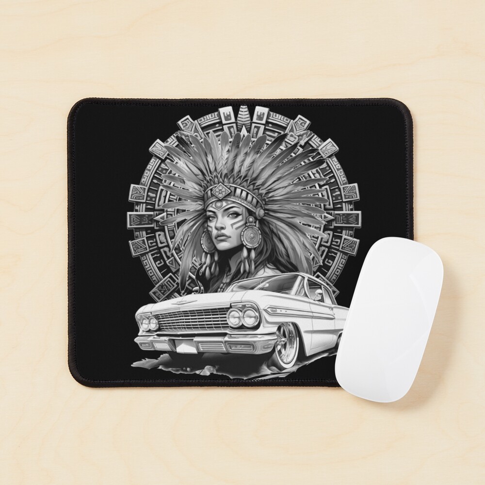 "Aztec Woman Chicano Mexican Lowrider" Art Board Print for Sale by ...