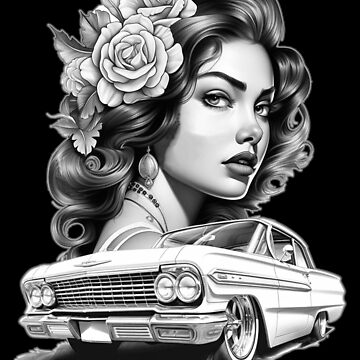 "Chicano Lowrider Girl Mexican Chicana Latina " Sticker for Sale by ...