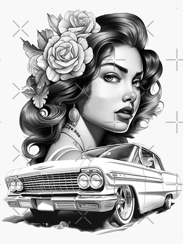 "Chicano Lowrider Girl Mexican Chicana Latina " Sticker for Sale by ...