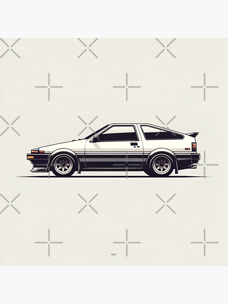 "Toyota AE86 Sprinter Trueno Inital D racing car" Sticker by Last-Train ...