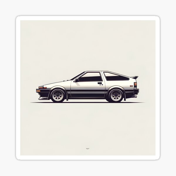 "Toyota AE86 Sprinter Trueno Inital D racing car" Sticker by Last-Train ...