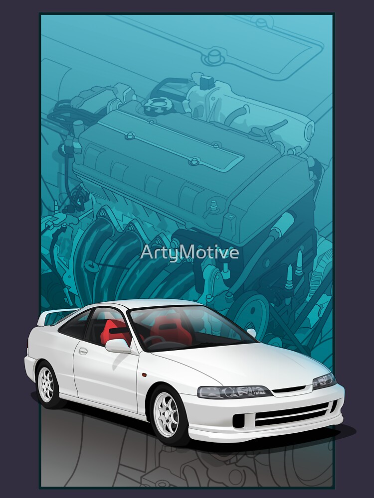 "Integra dc2 with b series background" T-shirt for Sale by ArtyMotive ...