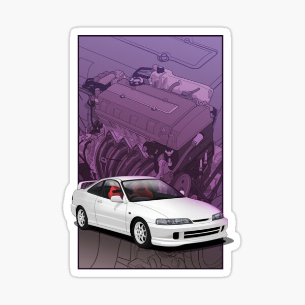 "Integra dc2 with b series background " Sticker for Sale by ArtyMotive ...