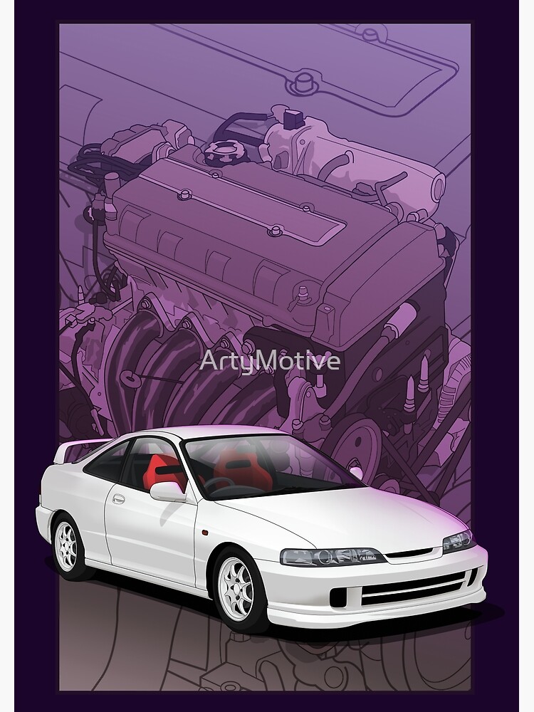 Integra dc2 with b series background Premium Matte Vertical Poster sold ...