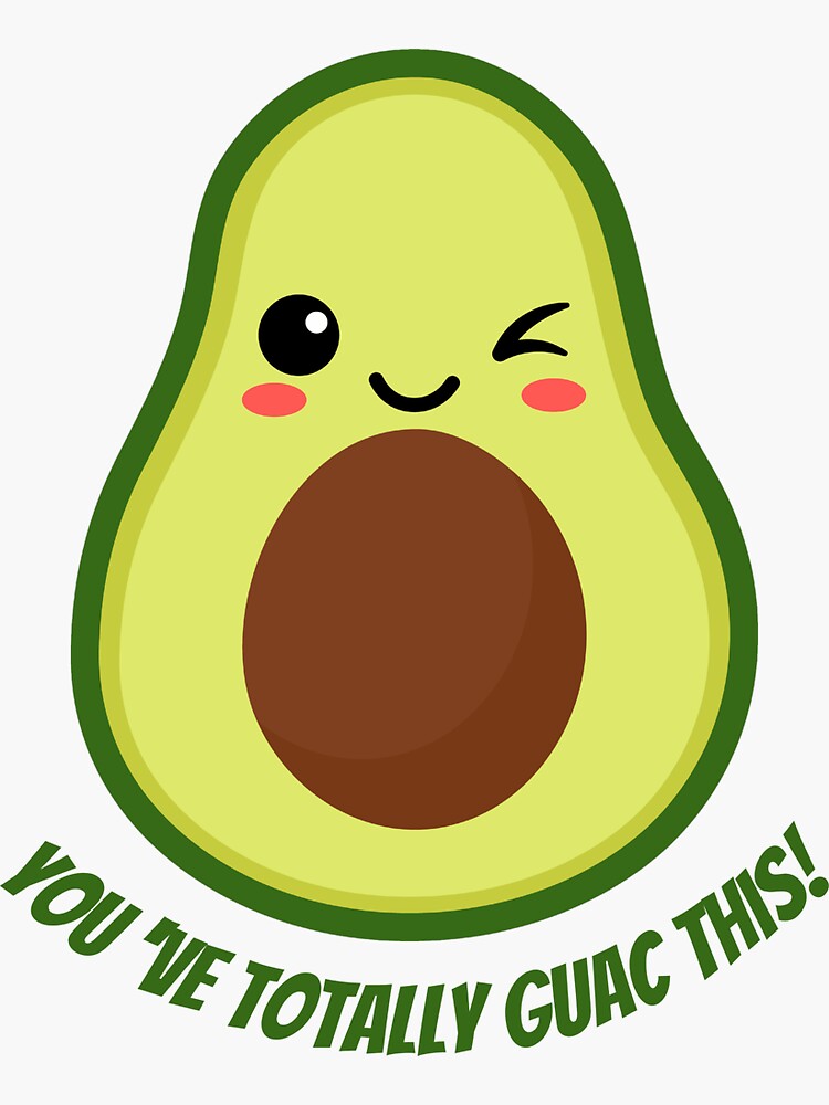 "Emotional Support Avocado: You've Totally Guac This!" Sticker for Sale ...