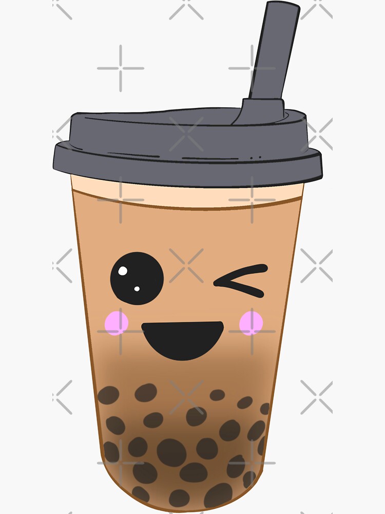"Smiling Boba" Sticker for Sale by KimsArtGallery | Redbubble