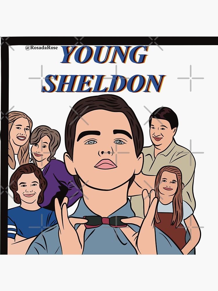 "Young Sheldon #3" Sticker for Sale by Rosadarose | Redbubble
