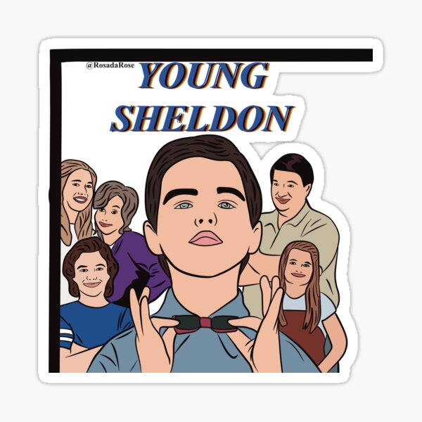 "Young Sheldon #3" Sticker for Sale by Rosadarose | Redbubble