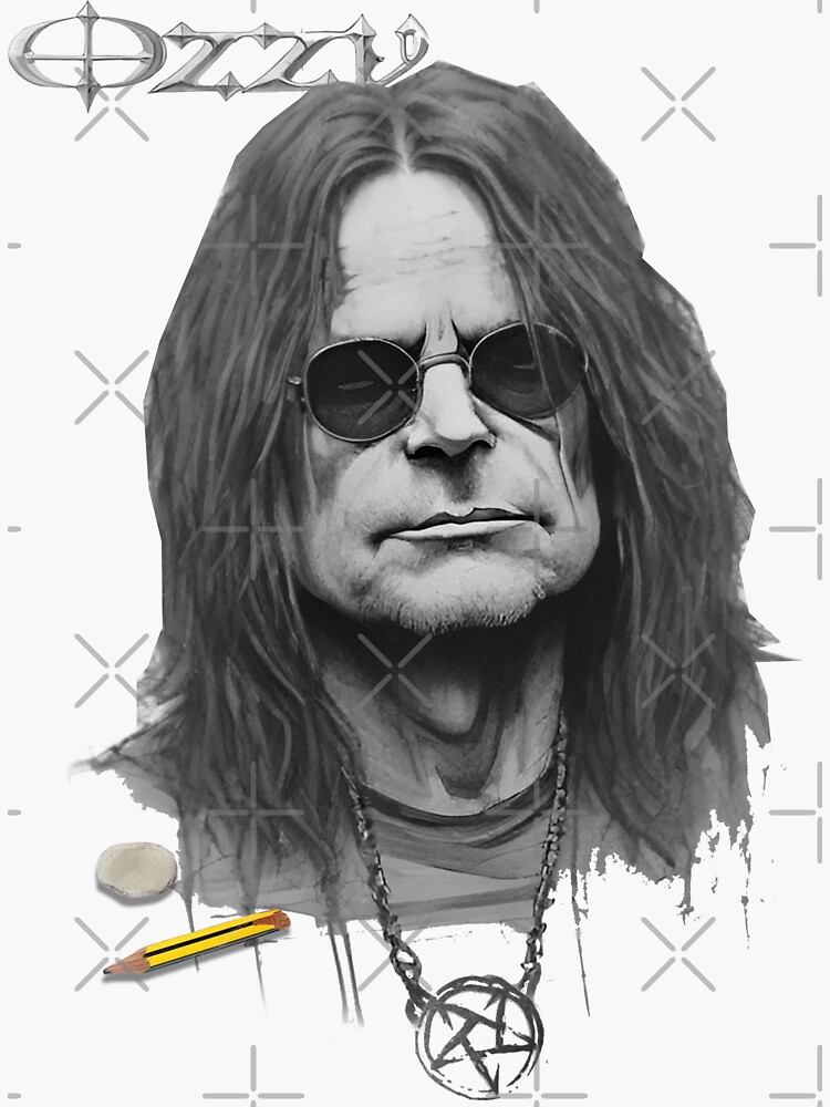 "Ozzy Osbourne in Sketch" Sticker for Sale by NickTaroDesign | Redbubble