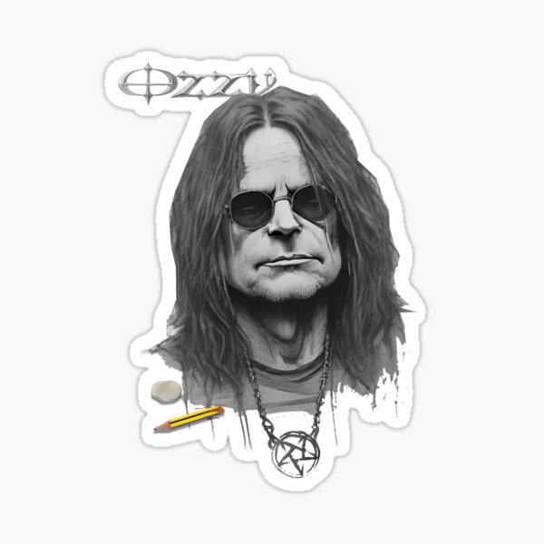 "Ozzy Osbourne in Sketch" Sticker for Sale by NickTaroDesign | Redbubble