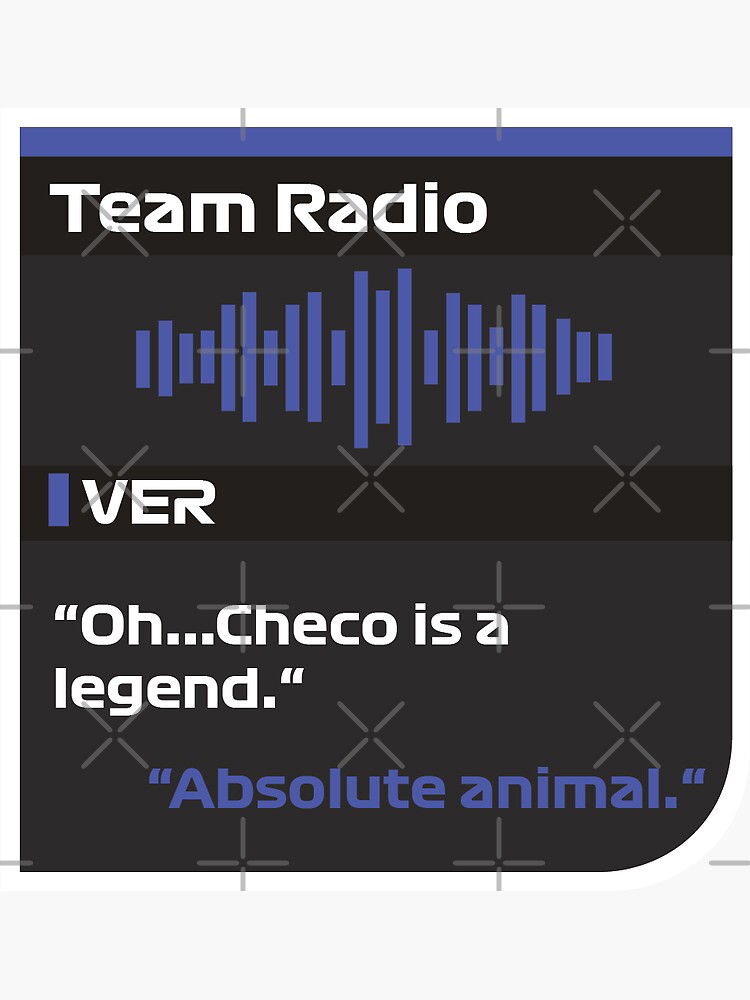 "Max Verstappen F1 team radio message" Sticker for Sale by BanicCompany ...