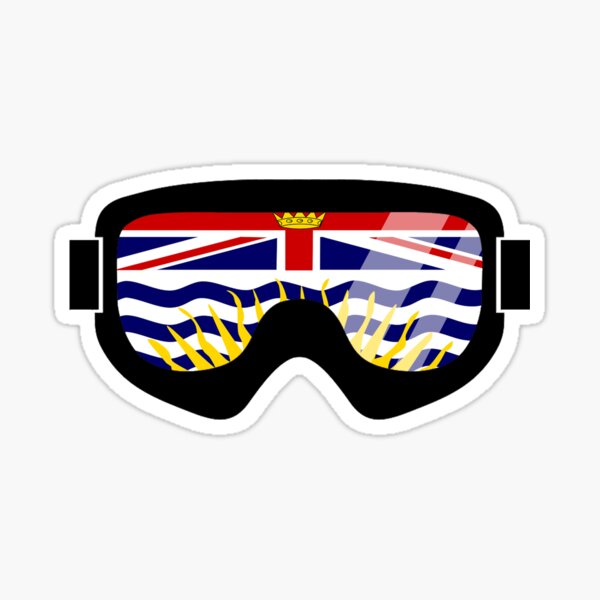 "BC Goggles | Goggle Flag Art | DopeyArt" Sticker by DopeyArt | Redbubble