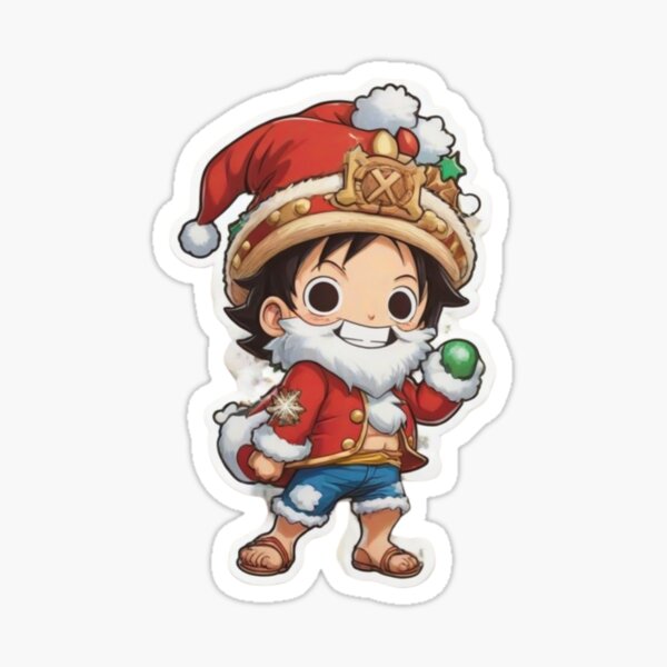 " Christmas Chibi Luffy Santa Claus" Sticker for Sale by ...